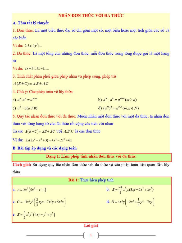 Cac Chuyen de Hoc Tap Mon Toan 8 Phan Dai So | PDF