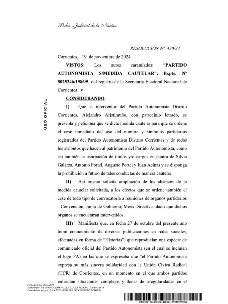 Partido Autonomista | PDF