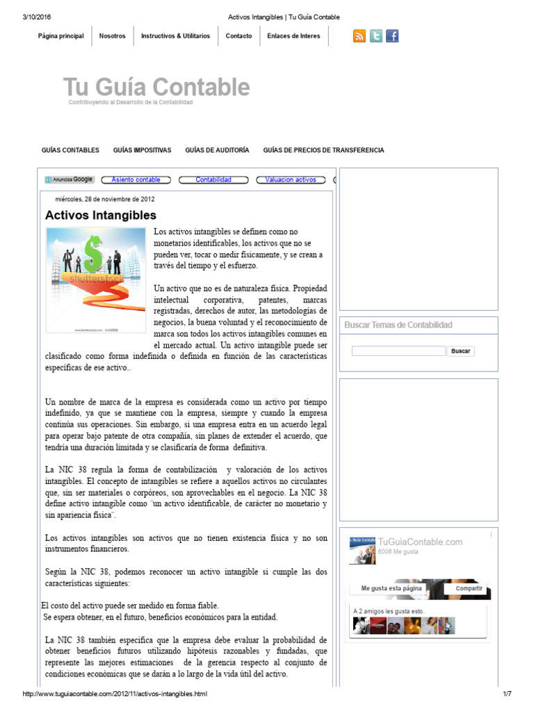 Activos Intangibles - Tu Guía Contable | PDF | Activo intangible | Contabilidad