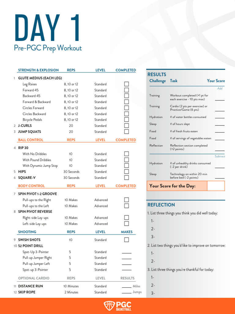 Pre-PGC Basketball Workout Plan | PDF | Physical Fitness | Aerobic Exercise