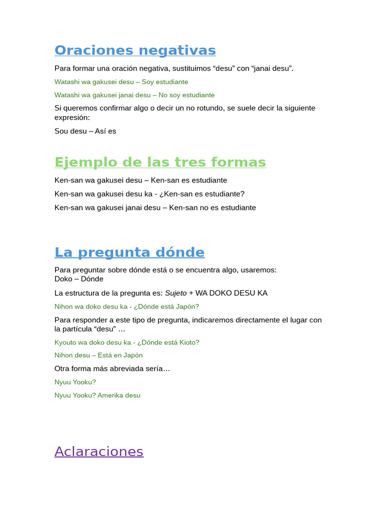 Oraciones Negativas, (Ejemplo de Afirmativo, Negativo e Interrogativo ...