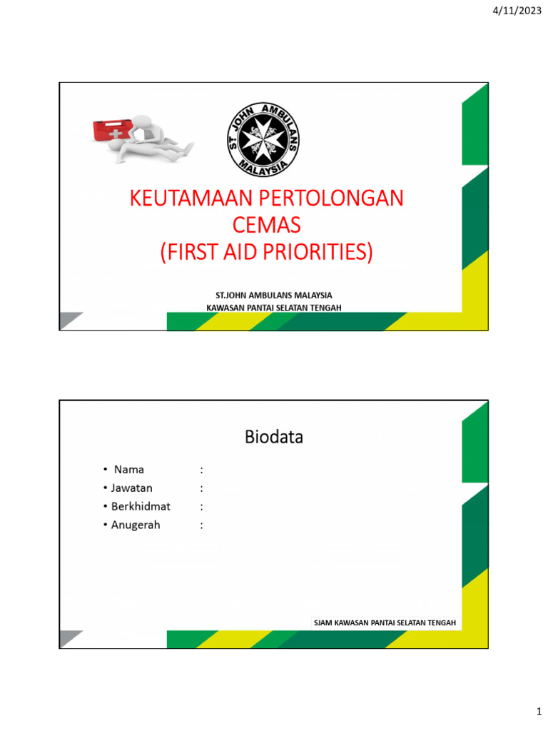 Keutamaan Bantuan Awal (First Aid Priorities) | PDF