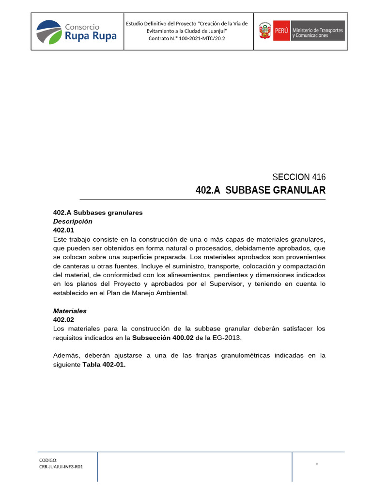 402.A Sub Base Granular | PDF
