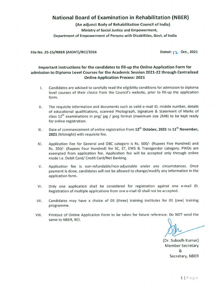 Application Form Draft Print For All | PDF