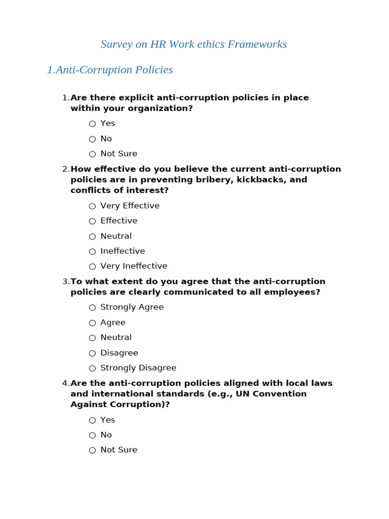HR Ethics Frameworks Survey Insights | PDF | Business | Social Ethics