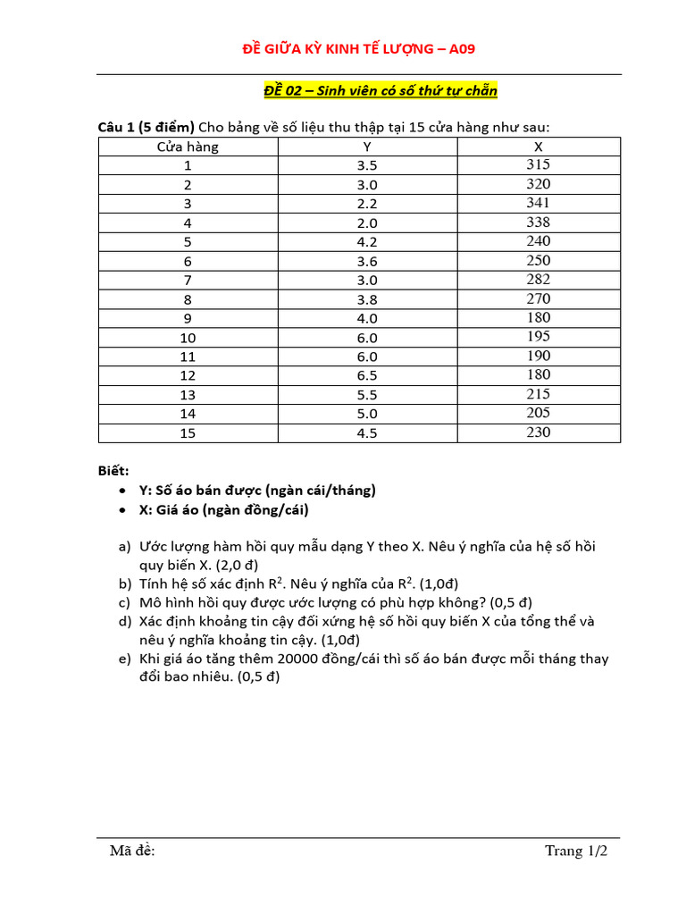 De Kiem Tra Giua Ky A09 De02 | PDF