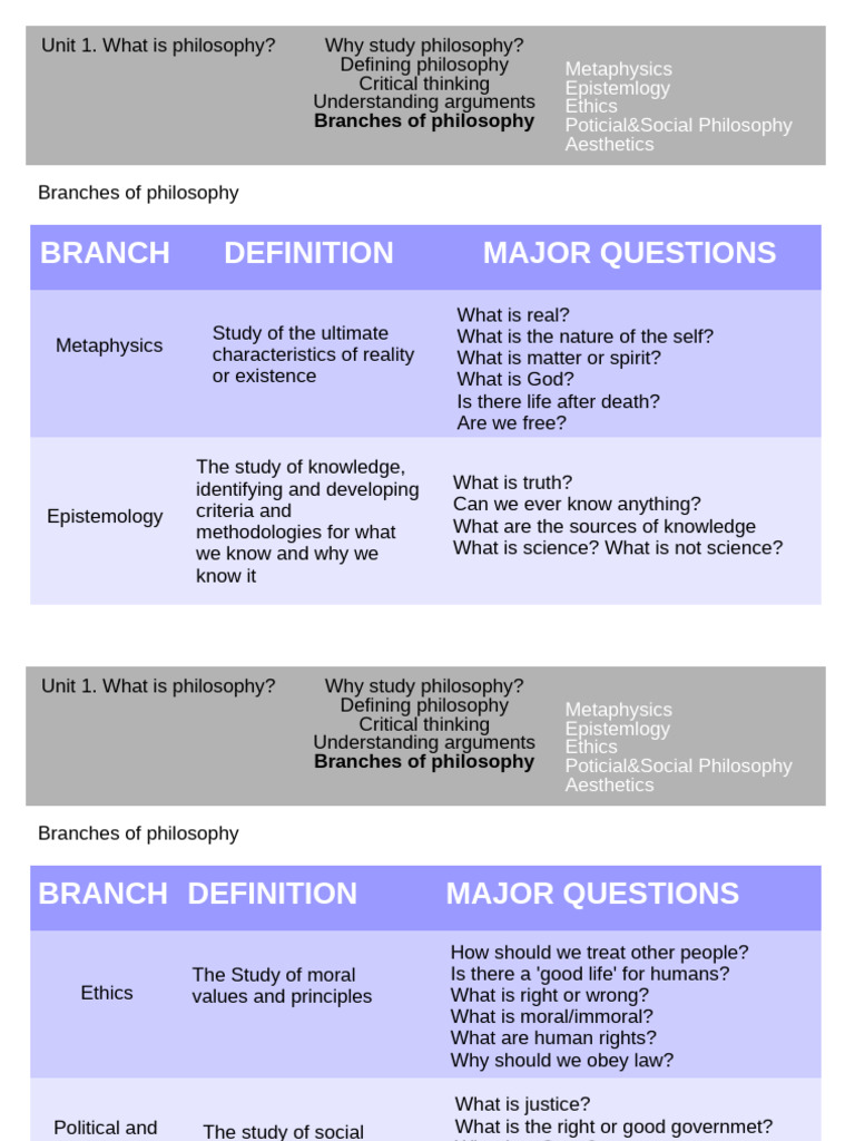 Branches of Philosophy | PDF | Epistemology | Argument