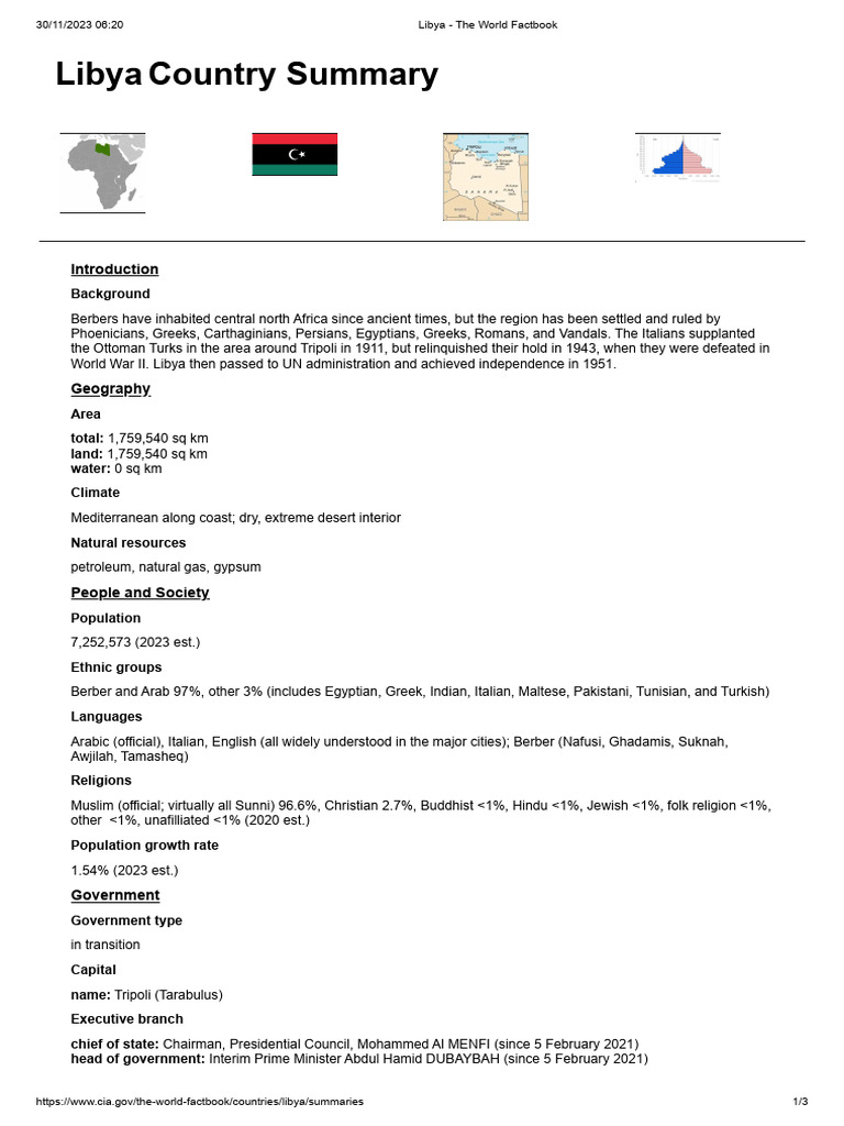 Libya: Overview and Key Facts | PDF | Libya | Berbers