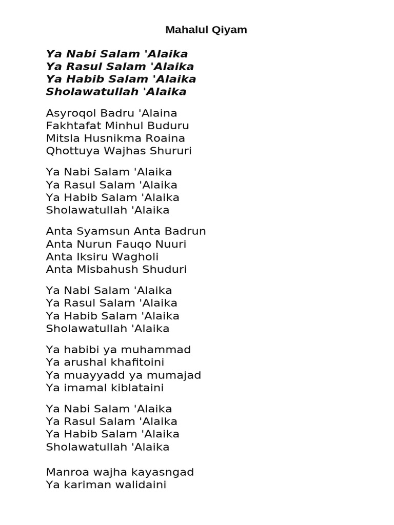 Mahalul Qiyam | PDF