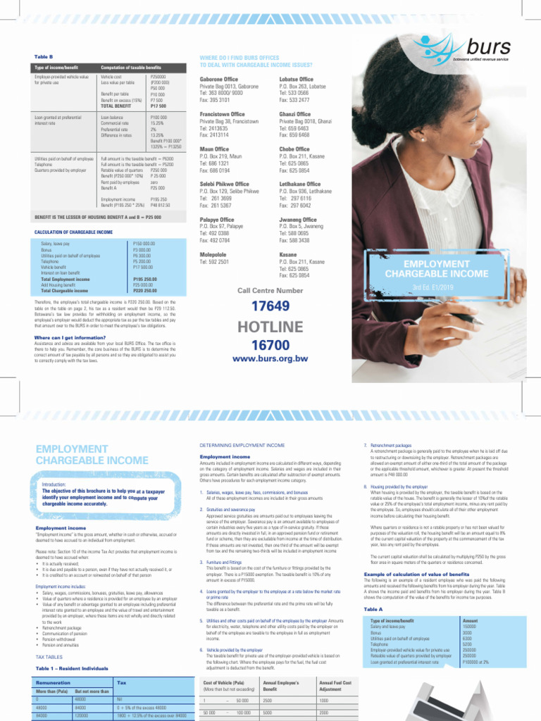 BURS - Chargeable Income DL | PDF | Employment | Salary