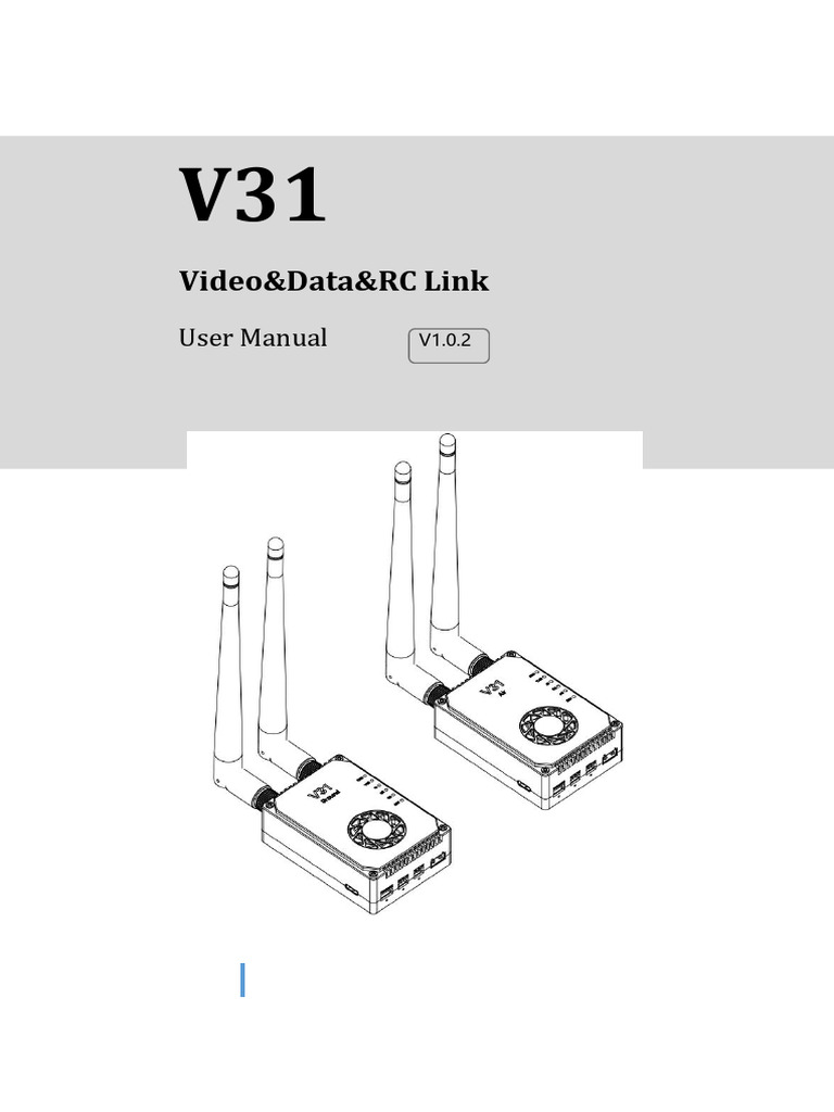 V31 Series Video&Amp Data&Amp RC Link User Manual | PDF | Computer Network | Input/Output