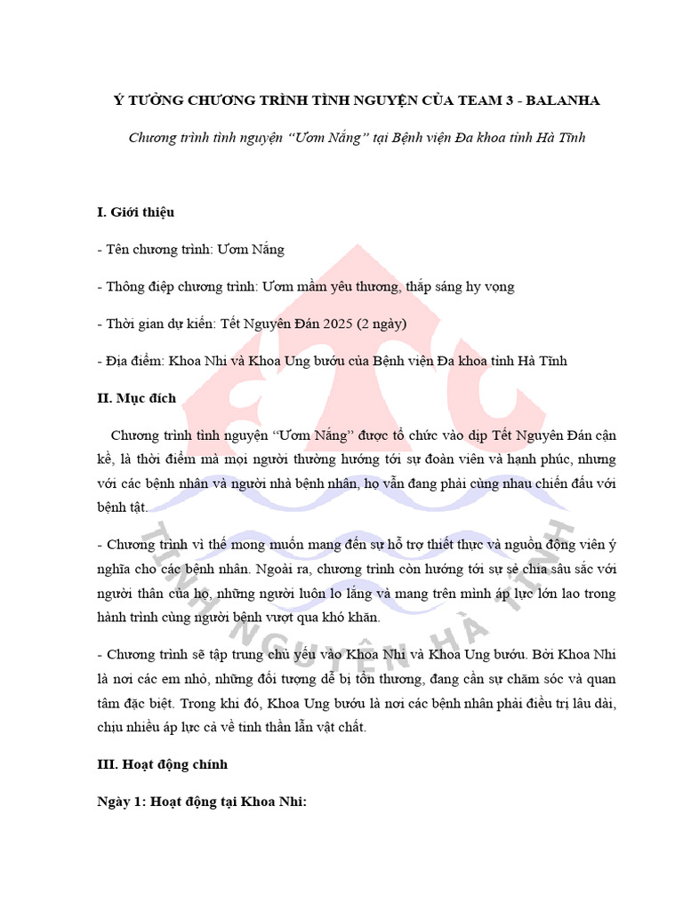 (38FTU - TTV - F14) (Teamwork) TEAM 3 - Ý TƯỞNG CHƯƠNG TRÌNH | PDF