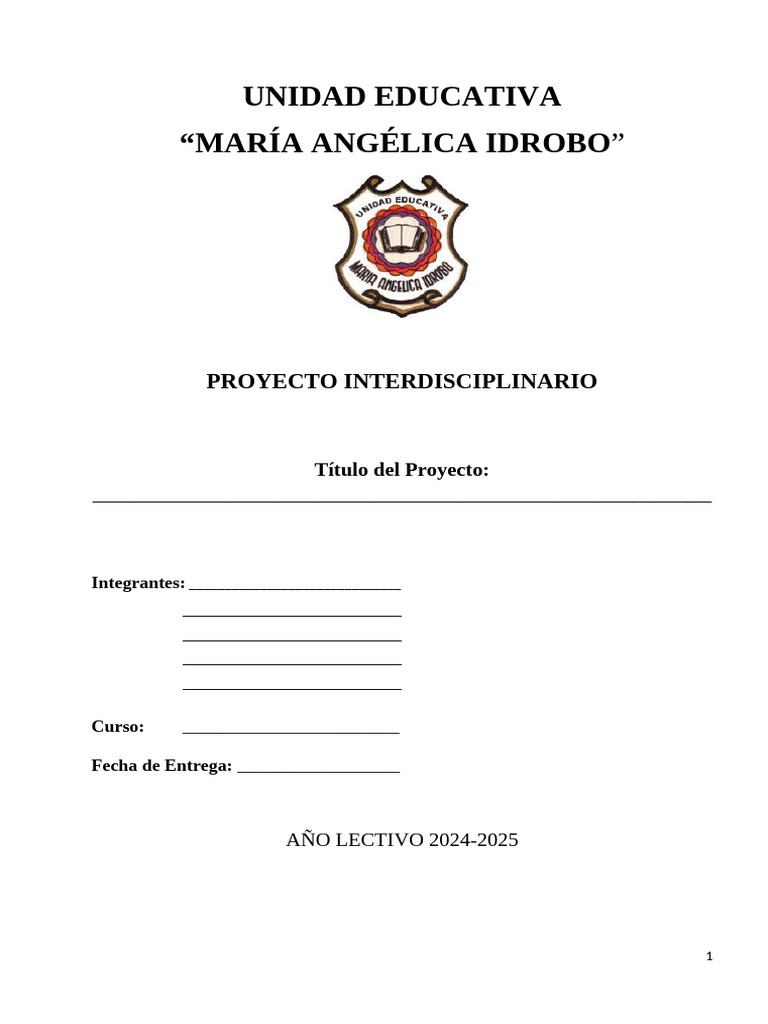 Esquema Portafolio Proyecto Interdisciplinar-1 | PDF