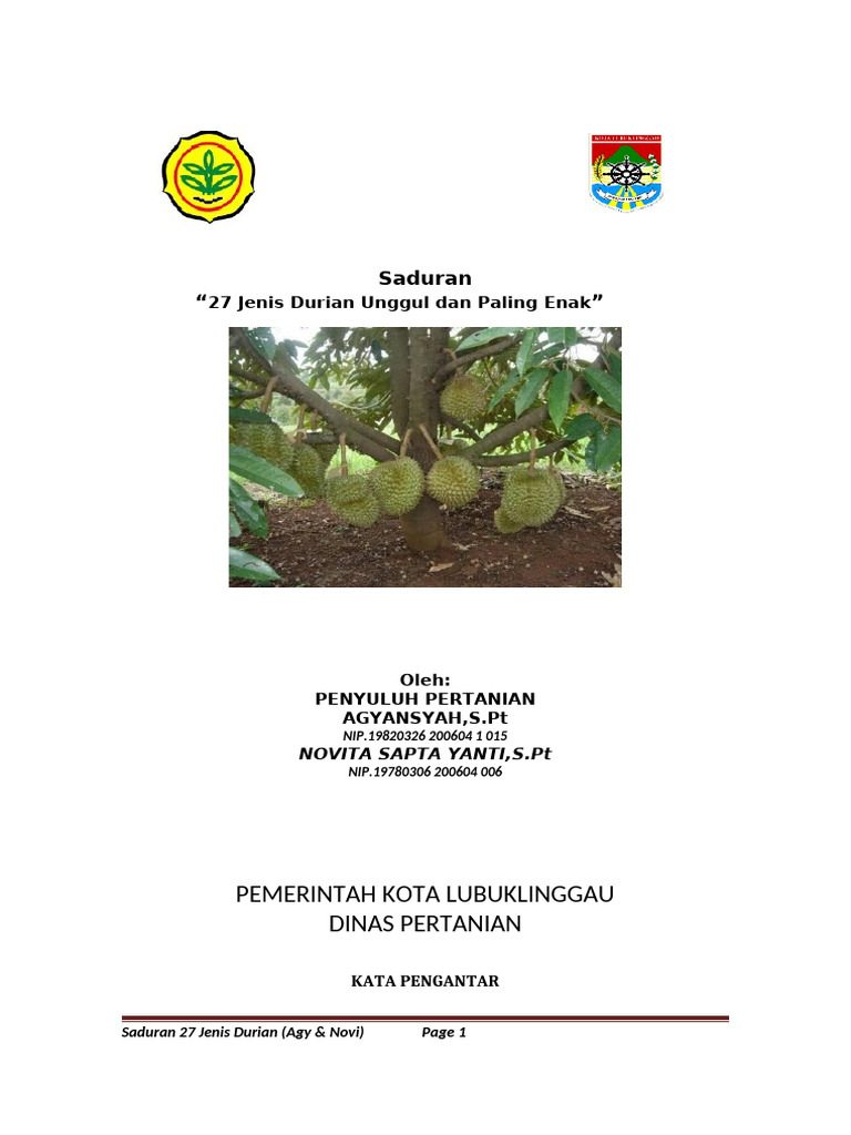 27 Jenis Durian | PDF