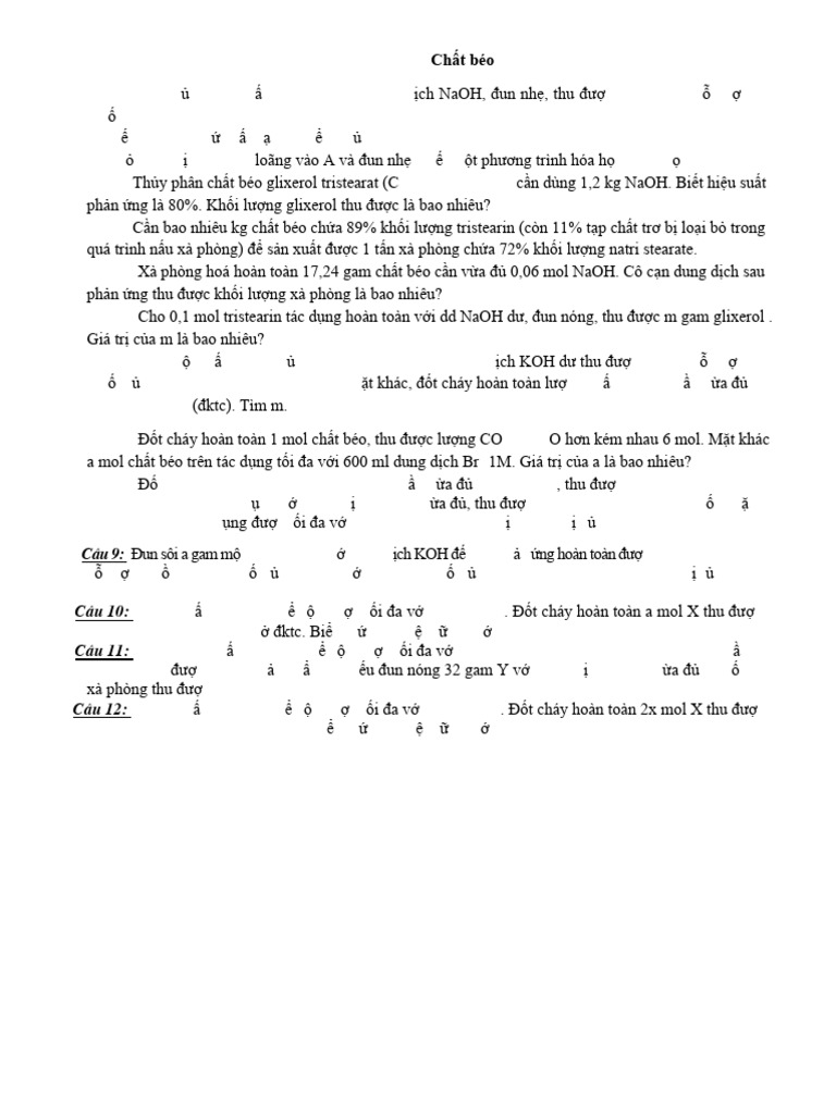 Lesson 7. Chất béo | PDF