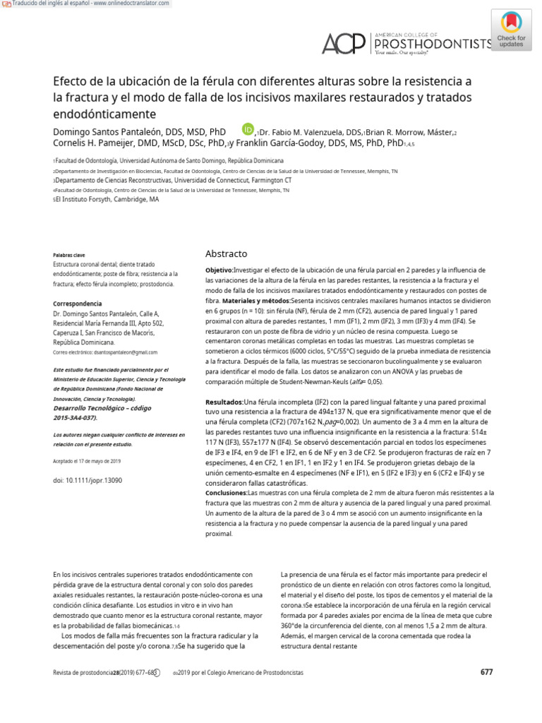Effect of Ferrule Location With Varying Heights On Fracture Resistance ...