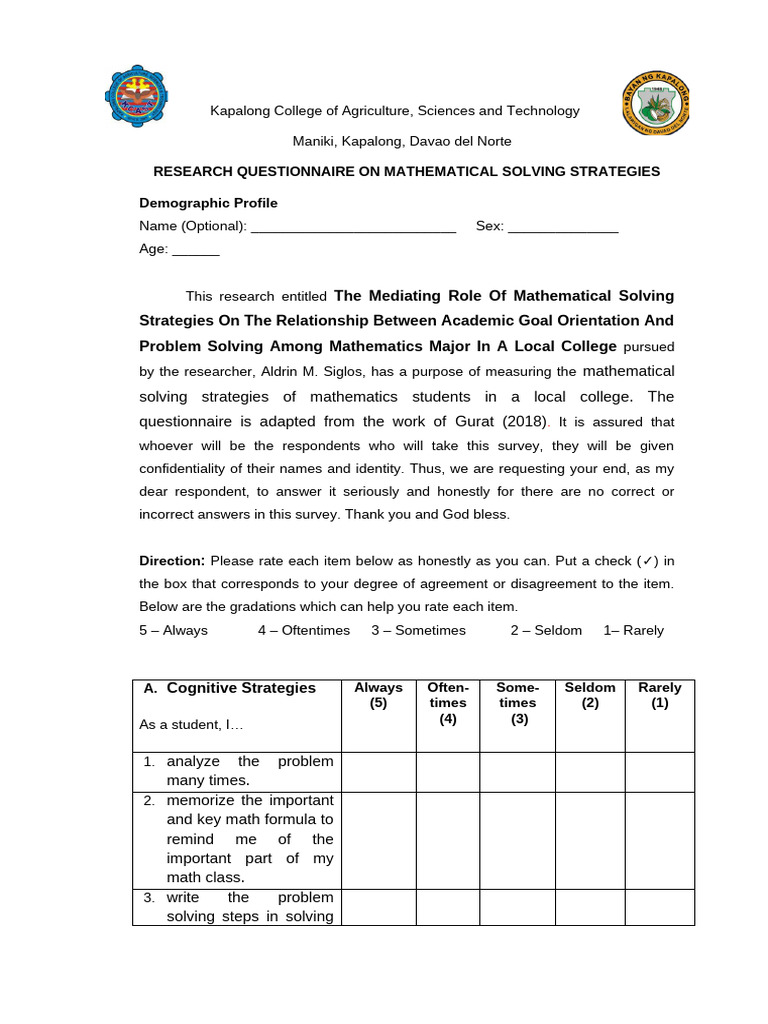 Mathematical Solving Strategies | PDF | Teaching Mathematics ...