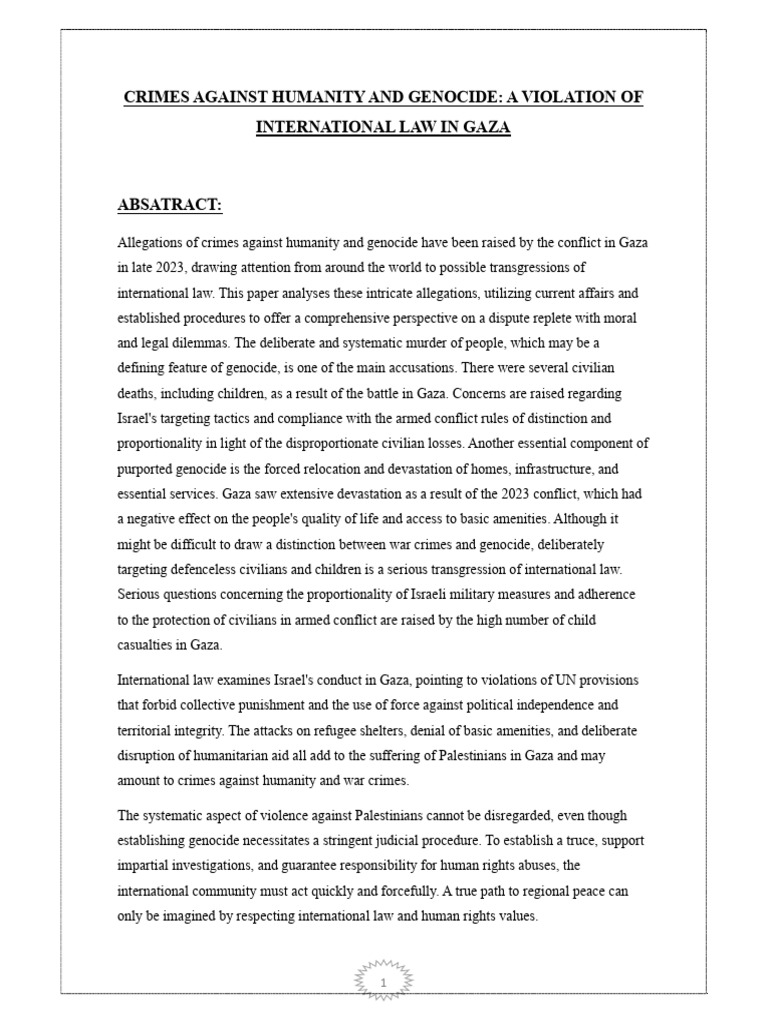 Gaza: Crimes Against Humanity Analysis | PDF | Genocides | Crimes ...
