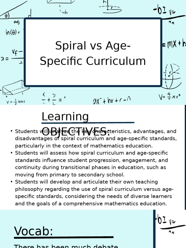 Spiral vs Age-Based Curriculum Debate | PDF