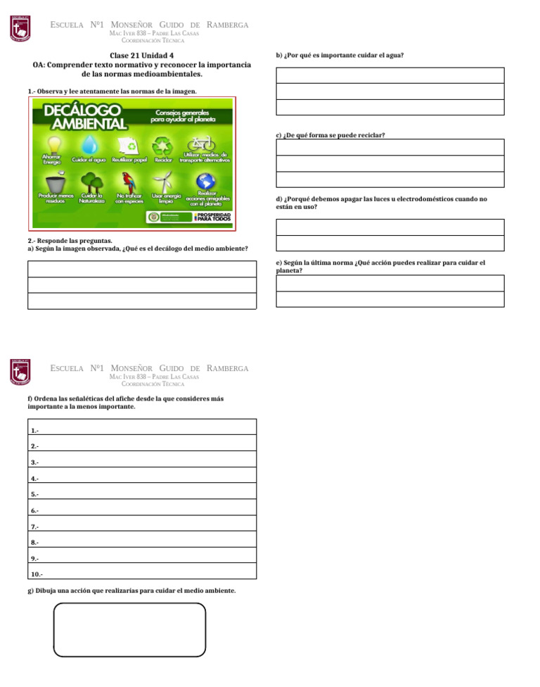 Clase 21 Decálogo Del Medio Ambiente Pdf