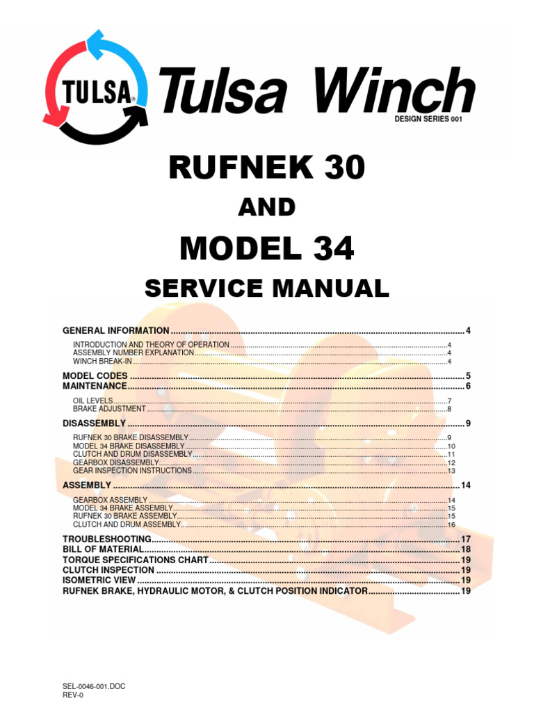 Tulsa Winch Hoist Winches Spec 6efa05 | PDF | Clutch | Screw