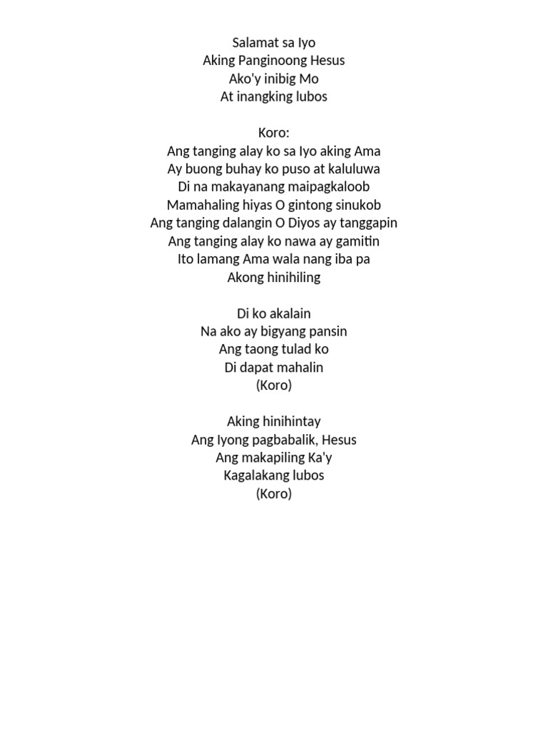 Ang Tanging Alay Ko | PDF