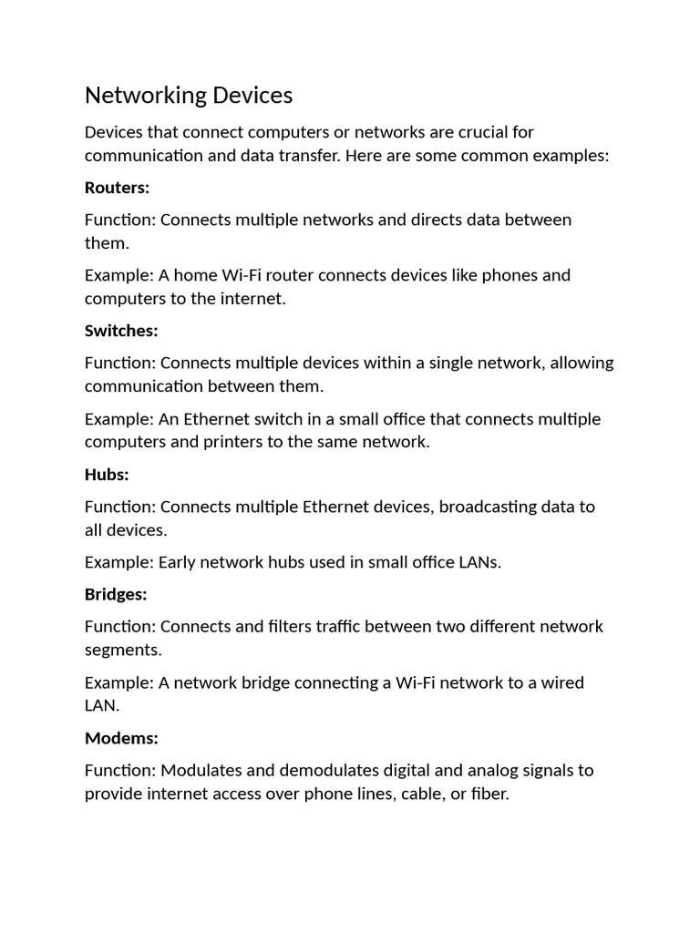Networking Devices | PDF | Computer Network | Virtual Private Network