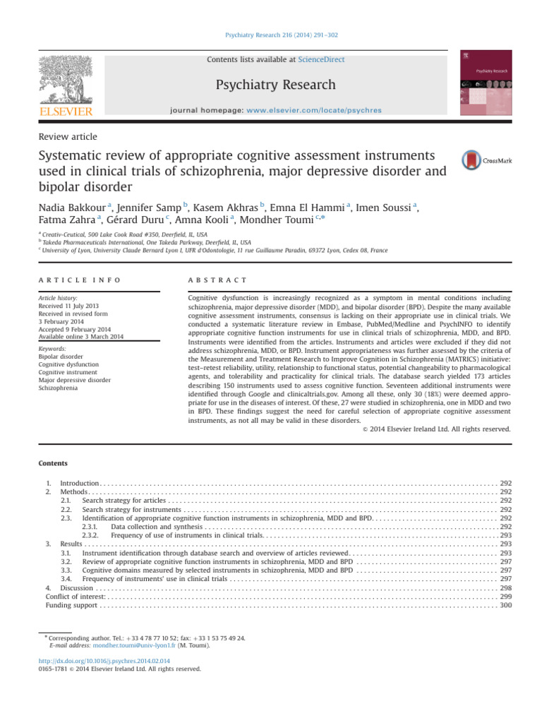 Systematic Review of Appropriate Cognitive Assessment Instruments | PDF ...