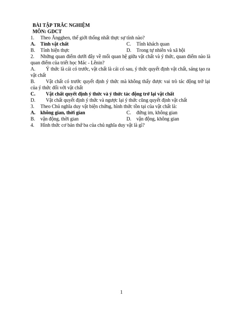 Trac-Nghiem GDCT | PDF