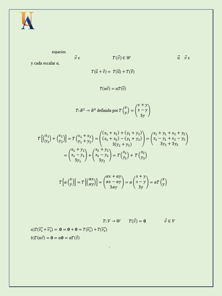 10 Transformaciones Lineales | PDF | Mapa lineal | Análisis funcional