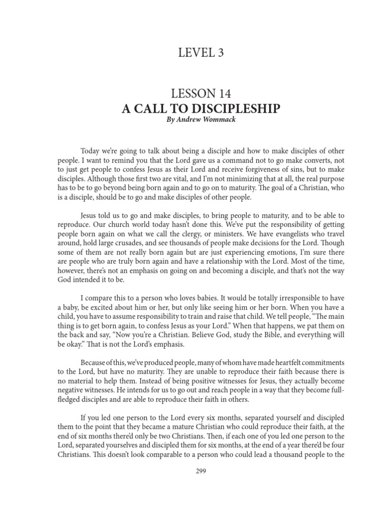 De l3 l14 - A Call To Discipleship | PDF | Disciple (Christianity ...