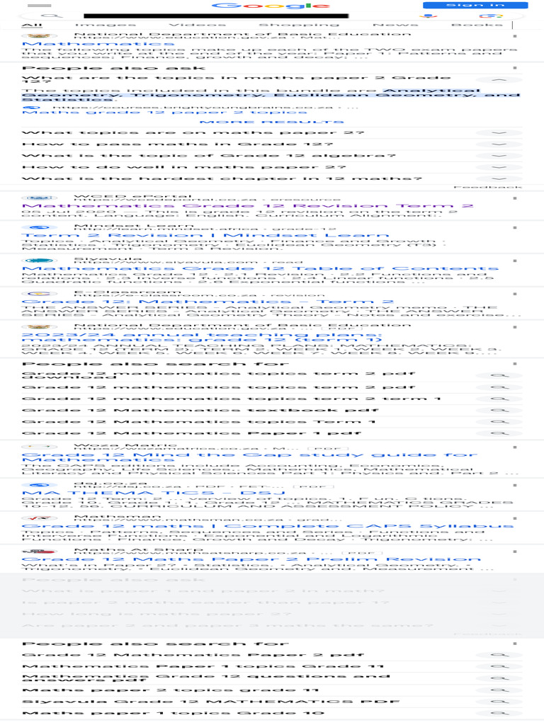 Grade 12 Math Term 2 Topics | PDF | Mathematics | Geometry