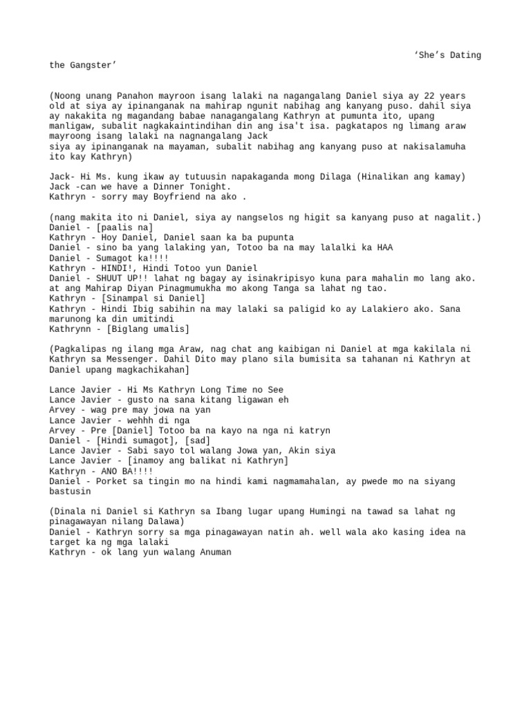 NOTEPAD GROUP 3 FILIPINO Script Number 1 Shes Dating A Gangster | PDF