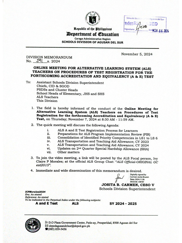 DM No 591 S 2024 | PDF