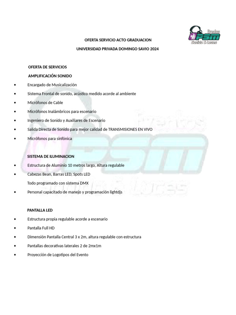 Propuesta Servicio Upds 2024-1 | PDF