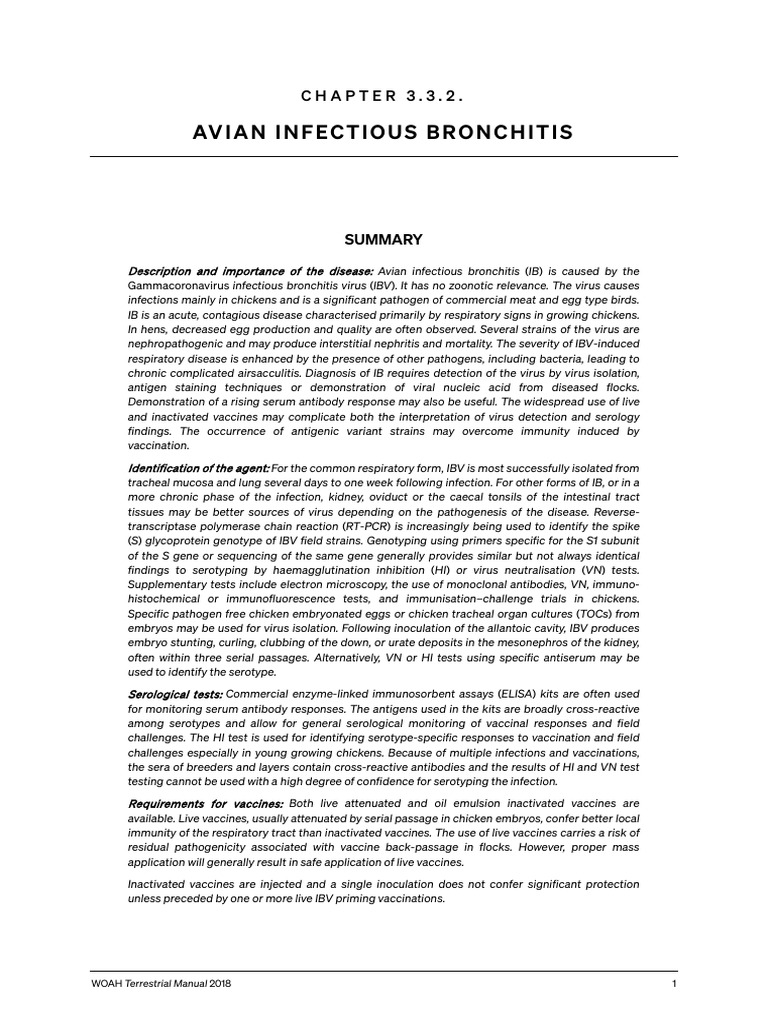 Avian Infectious Bronchitis | PDF | Infection | Real Time Polymerase ...