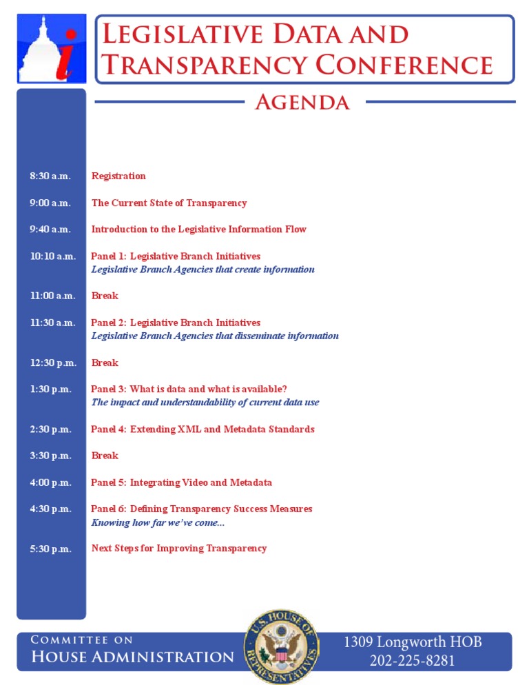 Legislative Transparency Conference Agenda | PDF