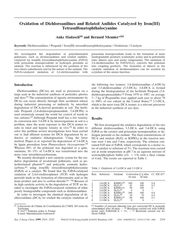 Hadasch 1999 | PDF | Catalysis | Hydrogen Peroxide