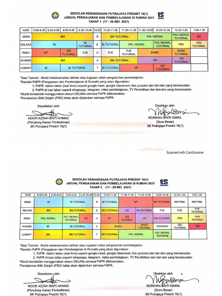 Jadual PDPR 2021 | PDF