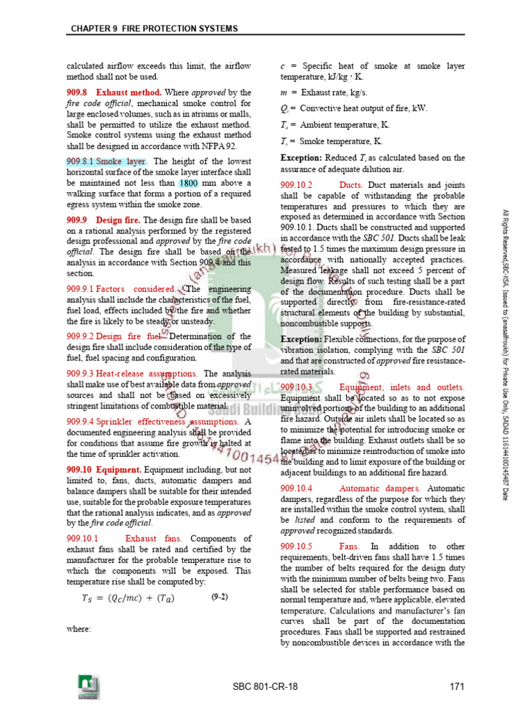 Smoke Layer SBC 801 | PDF | Fires | Duct (Flow)