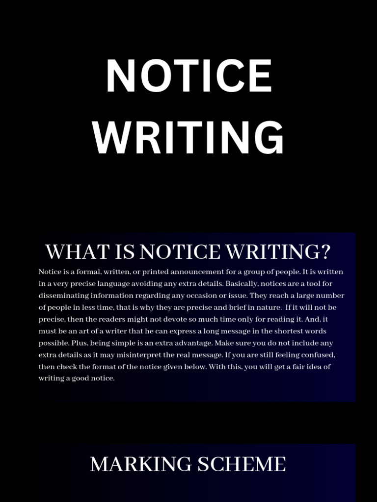 Notice Writing by SDC Mam | PDF