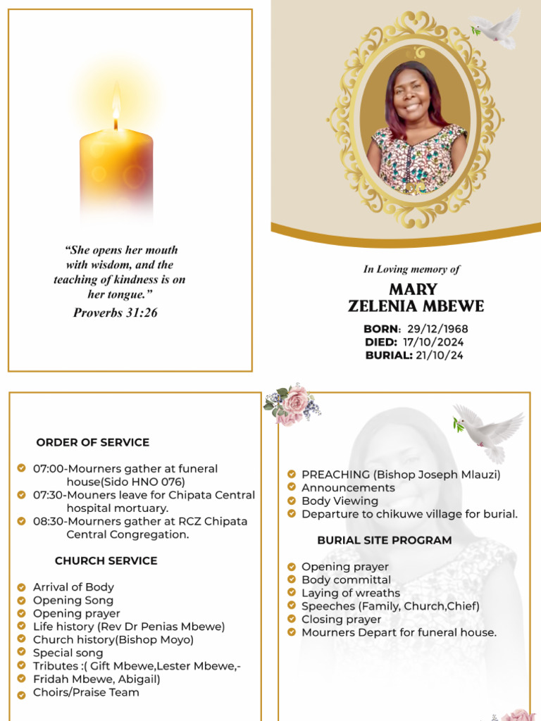 Mary Zelenia Mbewe Memorial Flyer A4 | PDF