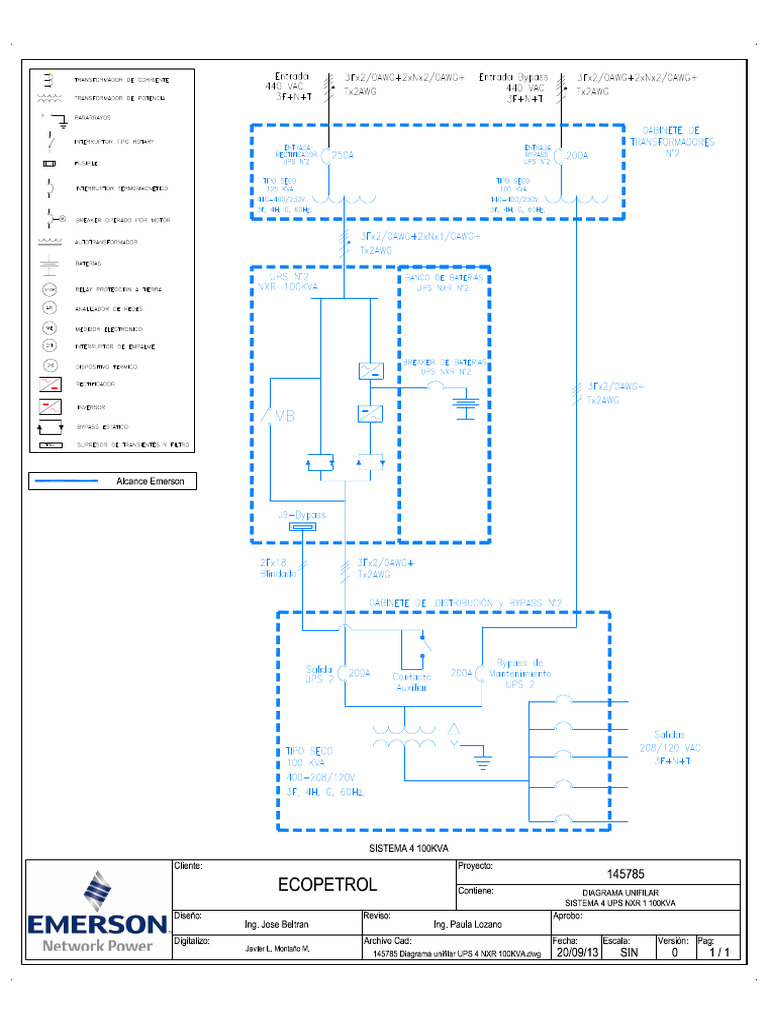 Diagrama Unifilar UPS 2 NXR 100KVA | PDF