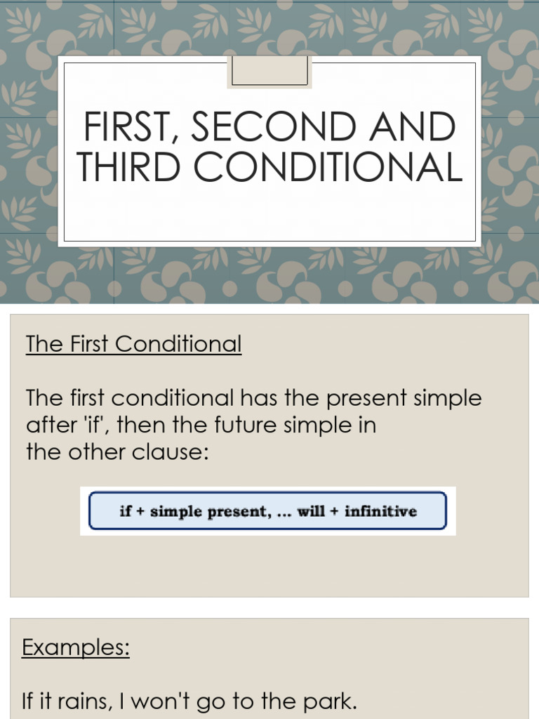 First Second and Third Conditional | PDF | Language Mechanics | Semantic Units