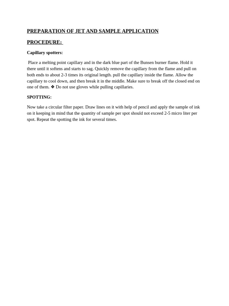 Preparation of Jet and Sample Application | PDF | Art | Science ...