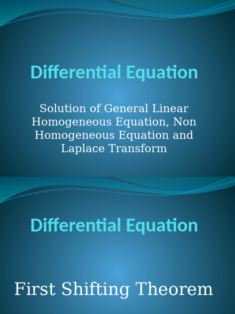 Differential Equation: Solution of General Linear Homogeneous Equation ...