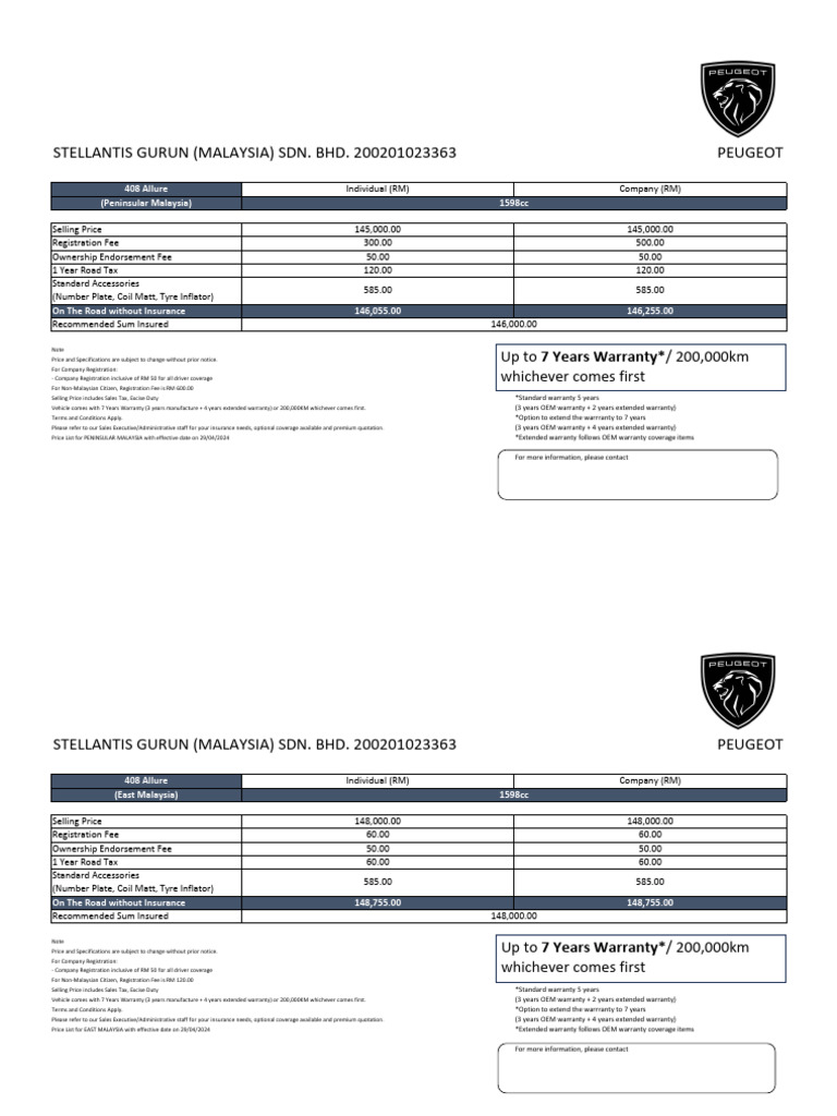 June 408 Price List v1 | PDF | Insurance | Taxes