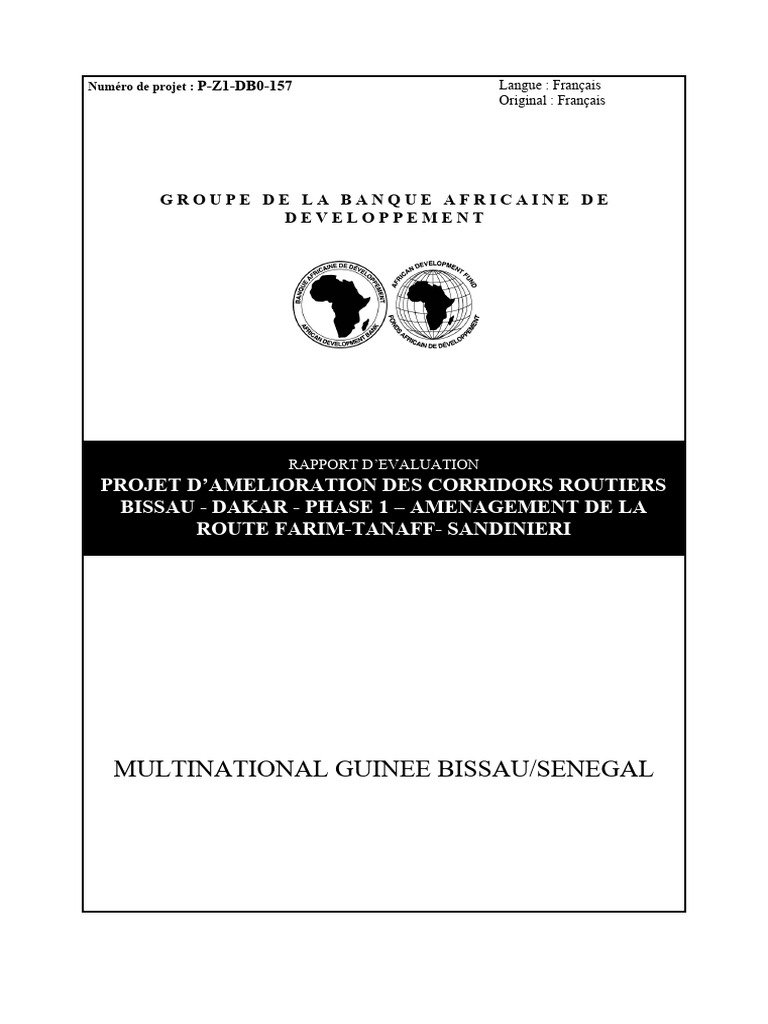 Amélioration des Corridors Routiers Bissau-Dakar | PDF | Afrique ...