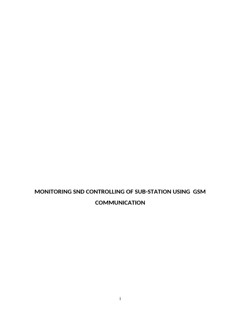 Substation Monitoring | PDF | Capacitor | Microcontroller
