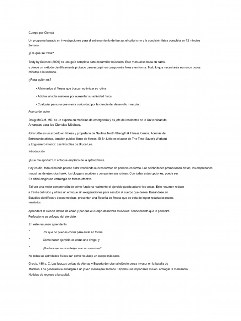 Body by Science by Doug Mcguff and John Little Spanish | PDF | Aptitud física | Ejercicio aerobico